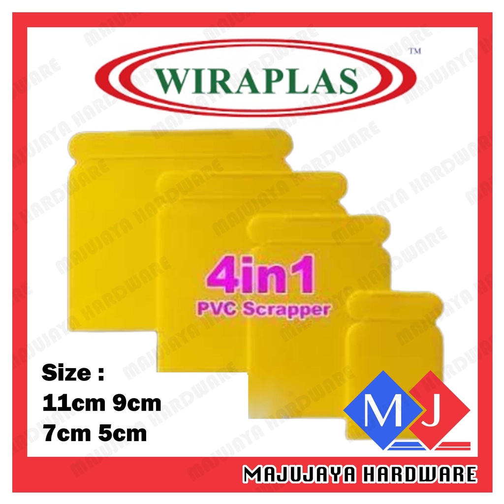 WIRAPLAS Plastic Square Scraper Putty Knife Set 4PCS Set Putty Scrapper ...