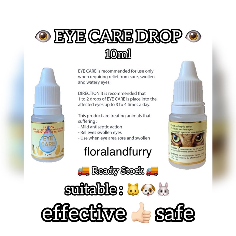 Pet Care Eye Drop For Cat Dog Rabbit 10ml Ubat Titis Mata Anak Kucing ...