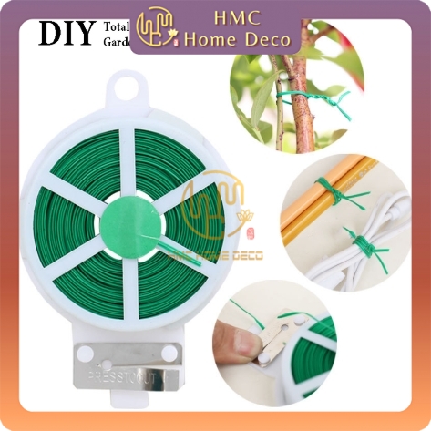 20M GARDEN WIRE GREEN GARDENING VINE CLIMBING PLANTS CABLE TIE BONSAI ...