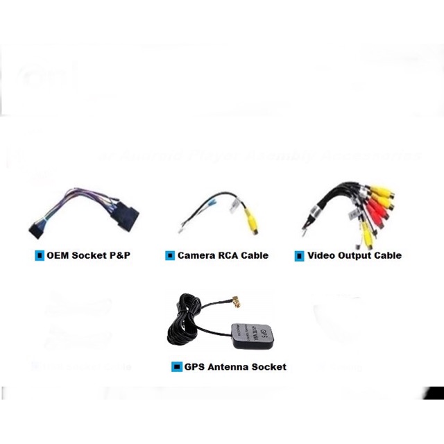 Android Player socket , Reverse camera output , Rca output , Gps antenna socket | Shopee Malaysia