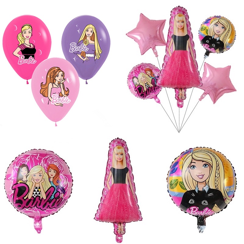 INS Barbie Balloon Theme Party Needs Latex Balloons Fashion Girls ...