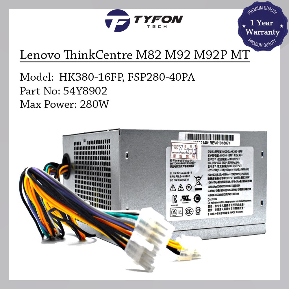 Lenovo ThinkCentre M82 M92 M92P MT Power Supply PSU 280W 54Y8902 FSP280 ...