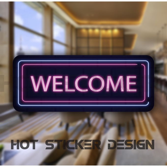 Welcome_Neon_Sign Sticker_Door_Window_ready stock | Shopee Malaysia