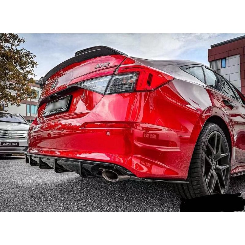 Honda Civic FE 2022 Rear Diffuser Lips Lip Diffuser, Glossy Black ...
