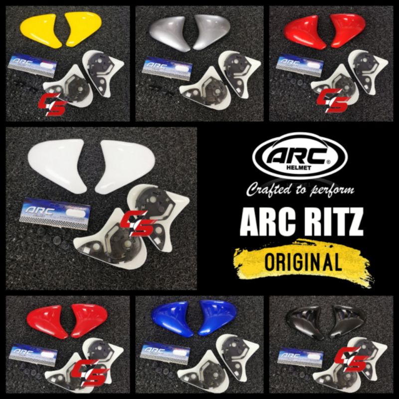 HELMET ARC RITZ SIDE COVER SET AR1/AR3/AR4/AR5/YF1 ORIGINAL With ...