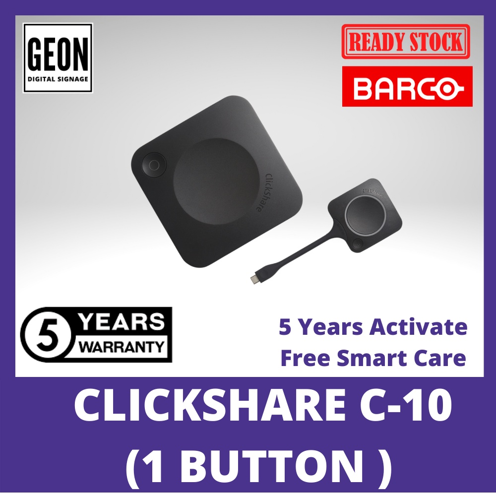 BARCO Clickshare C-10 (1 Button) Wireless Presentation Hub for Hybrid ...