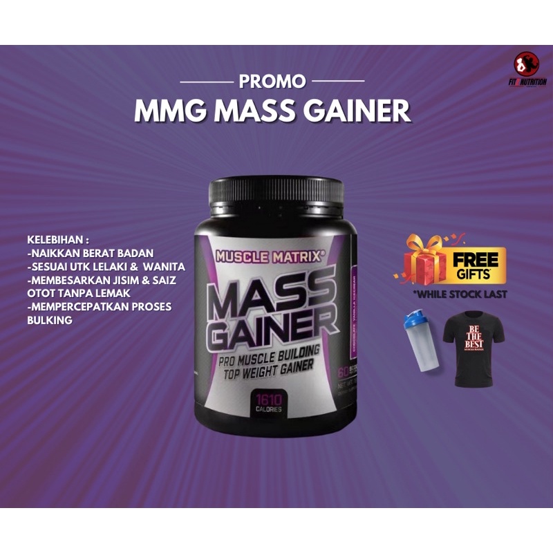 ( PROMOTION ) FREE SHAKER FREE TSHIRT Muscle Matrix Mass Gainer Protein ...