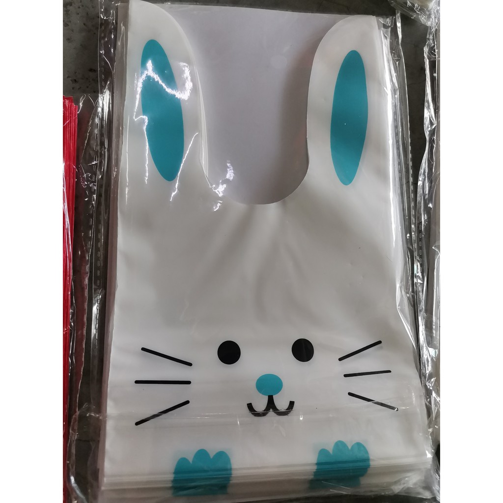 🌟 50PCS CUTE THICK PLASTIC GOODIES BAG Cookies bag Bunny bag | Shopee ...