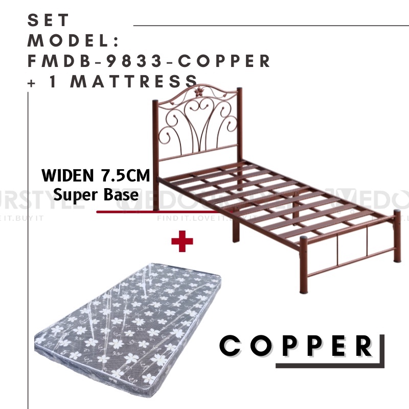 Vedourstyle Metal Single Bed/Katil Bujang Besi/Divan/Katil Besi Extra ...