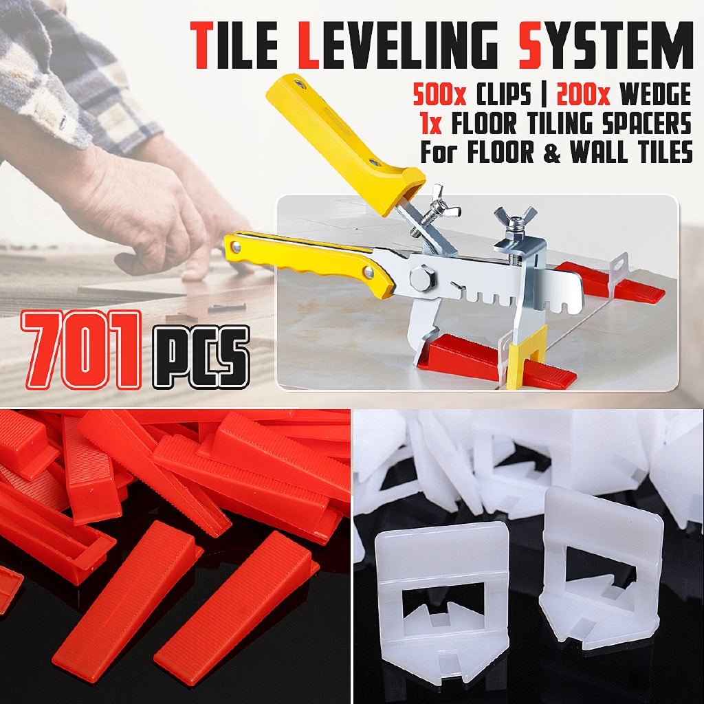 Reusable 701 Kit Tile Leveling System Clips Wedges Tool Floor Wall ...