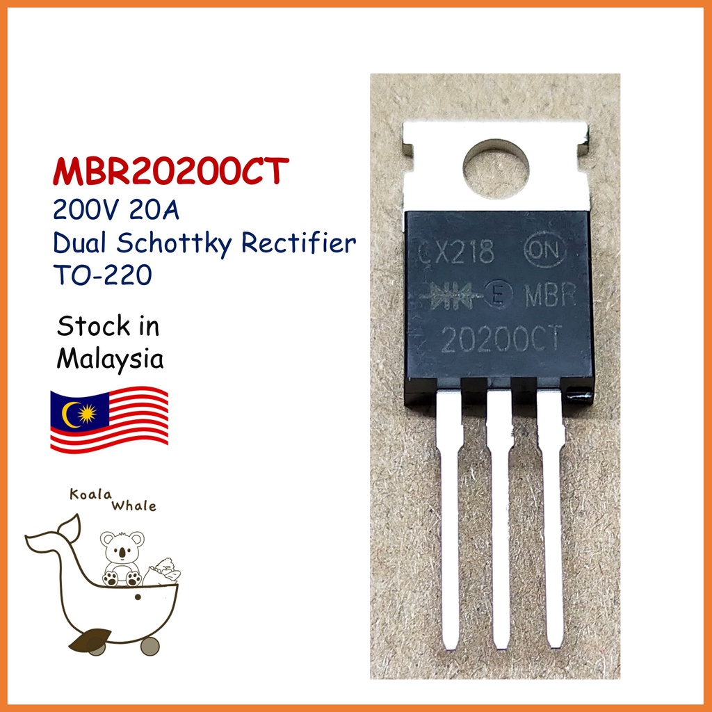 MBR20200CT MBR20200 200V 20A Dual Schottky Rectifier TO-220 Diode ...