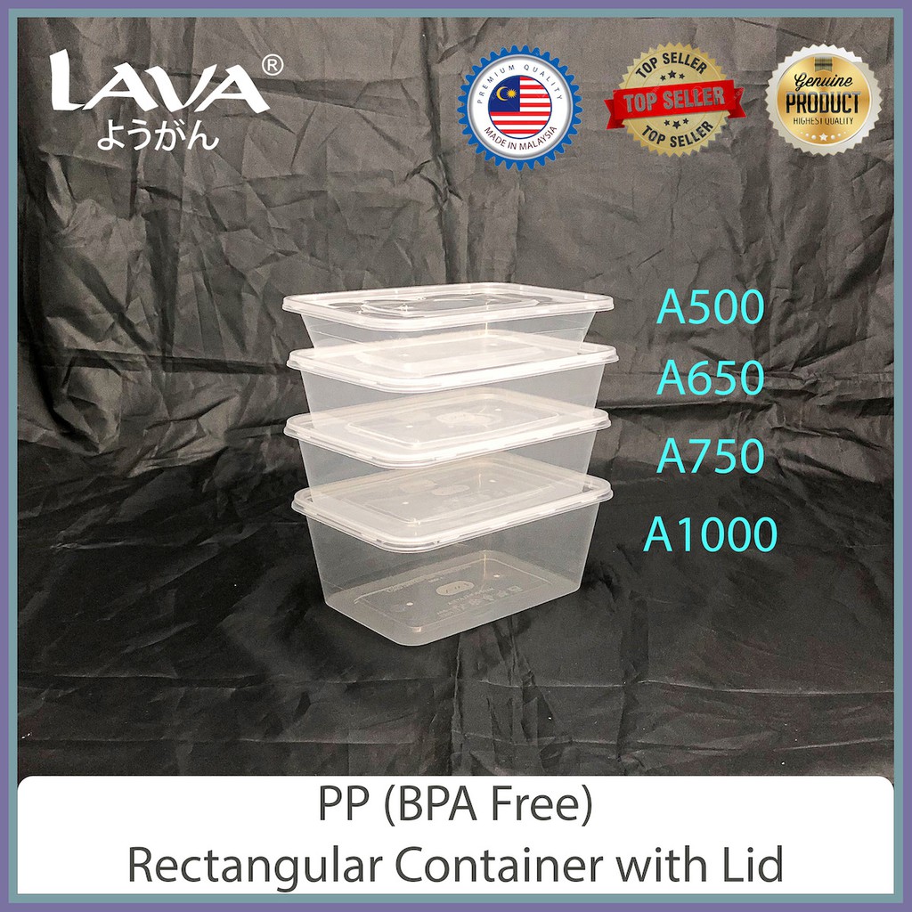 [TeoHin] LAVA PP Food Container 500 650 750 1000 50 sets , Disposable ...