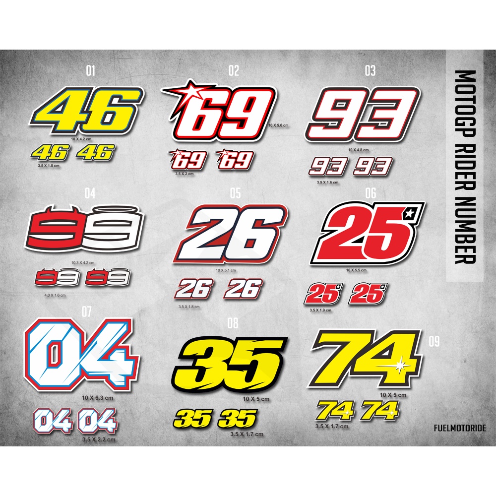 Superbike Motogp Rider Number Sticker for Motorcycle Helmets | Shopee ...