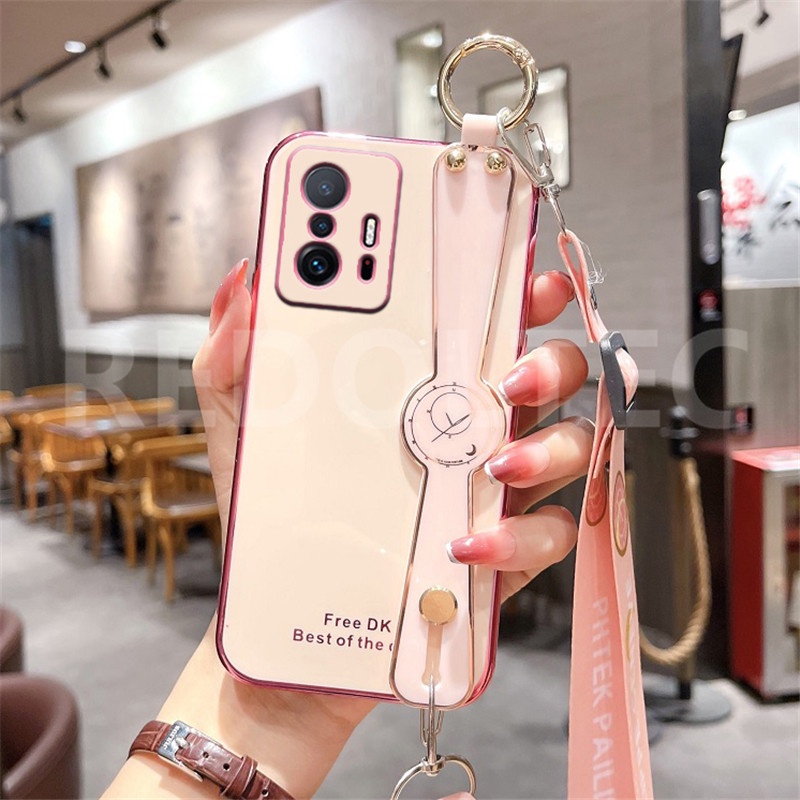 Case Xiaomi 11T / 11T Pro 6D Electroplated Wristband Phone Case With ...