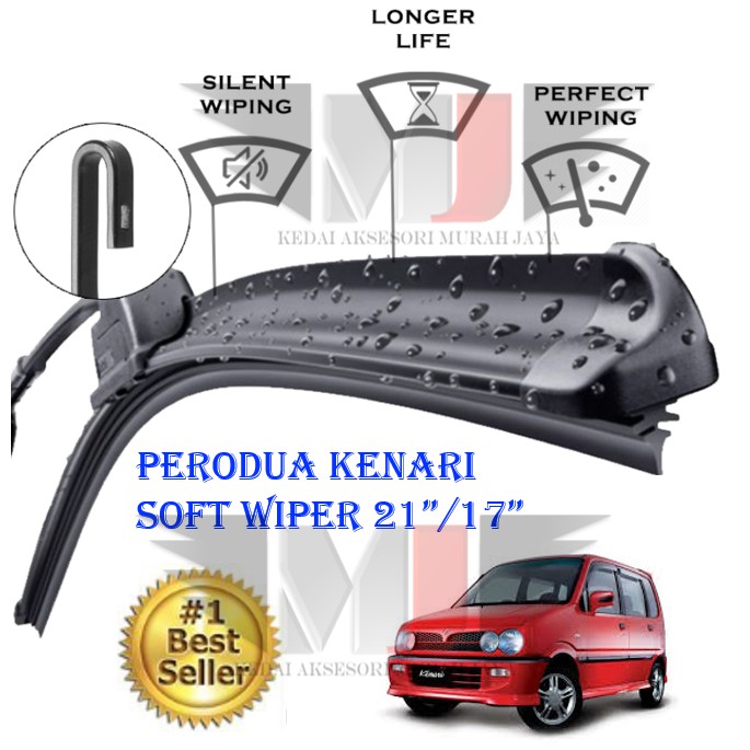 Perodua Kenari 100% Car Wiper Soft Rubber Wipers Blade Compatible With ...