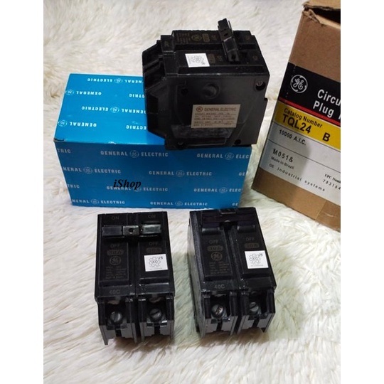 GE Circuit Breaker Plug In 2 Pole TQL 24 - 15A/ 20A/ 30A / 60A Amperes Panel Box Panel Board ...