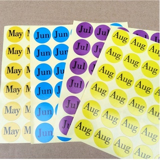 Various Colours Month Stickers Date Code Plan 1 to 12 Months Jan Dec ...