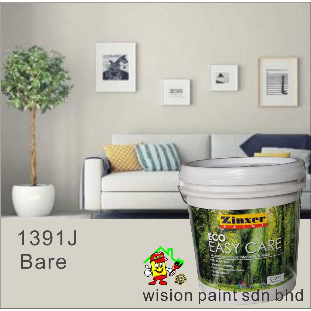 1391J BARE ( 5L EASY CARE ) ZINXER PAINT INTERIOR PEARL / DALAM ( EASY ...
