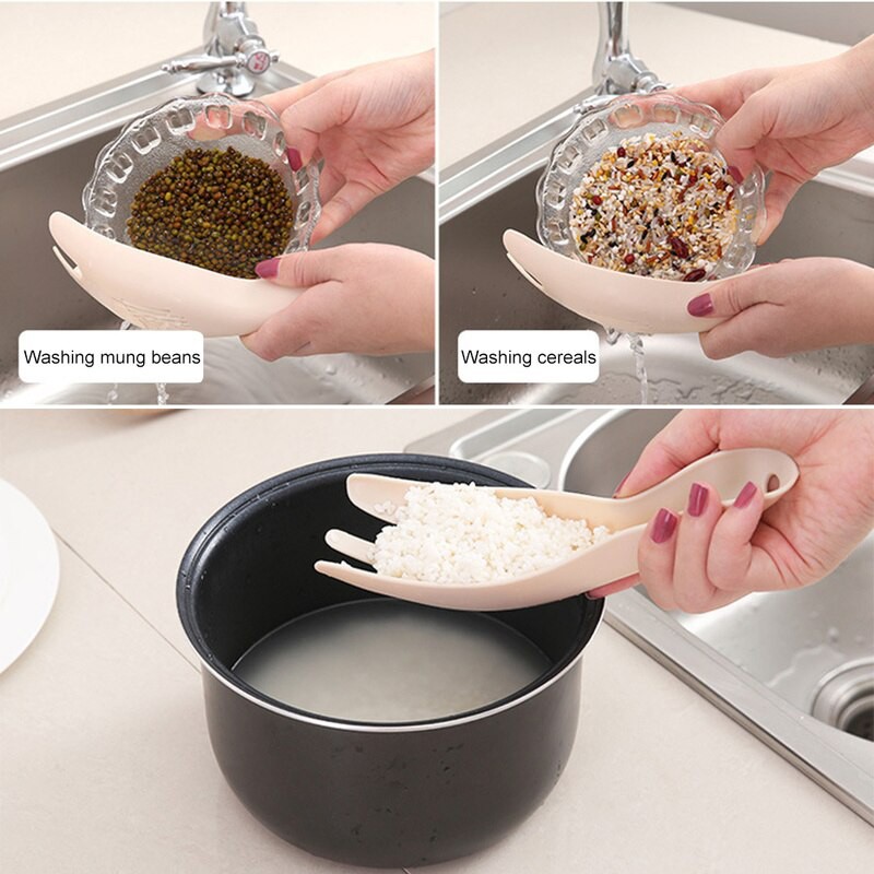 Rice Cleaning Spoon Rice Wash Sieve Beans Peas Gadgets Cleaning Cooking ...