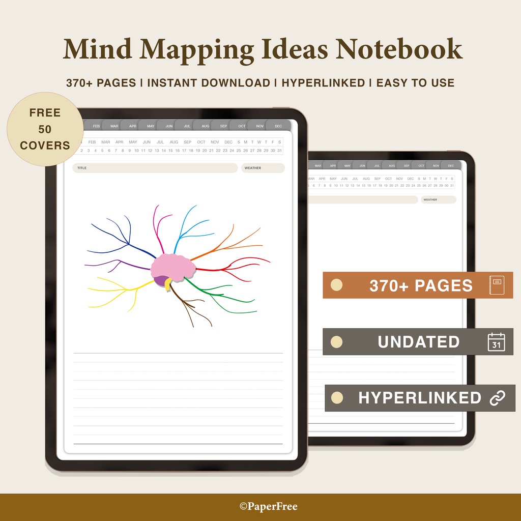 GoodNotes / Notability / Mind Mapping Ideas Notebook / PDF Digital ...
