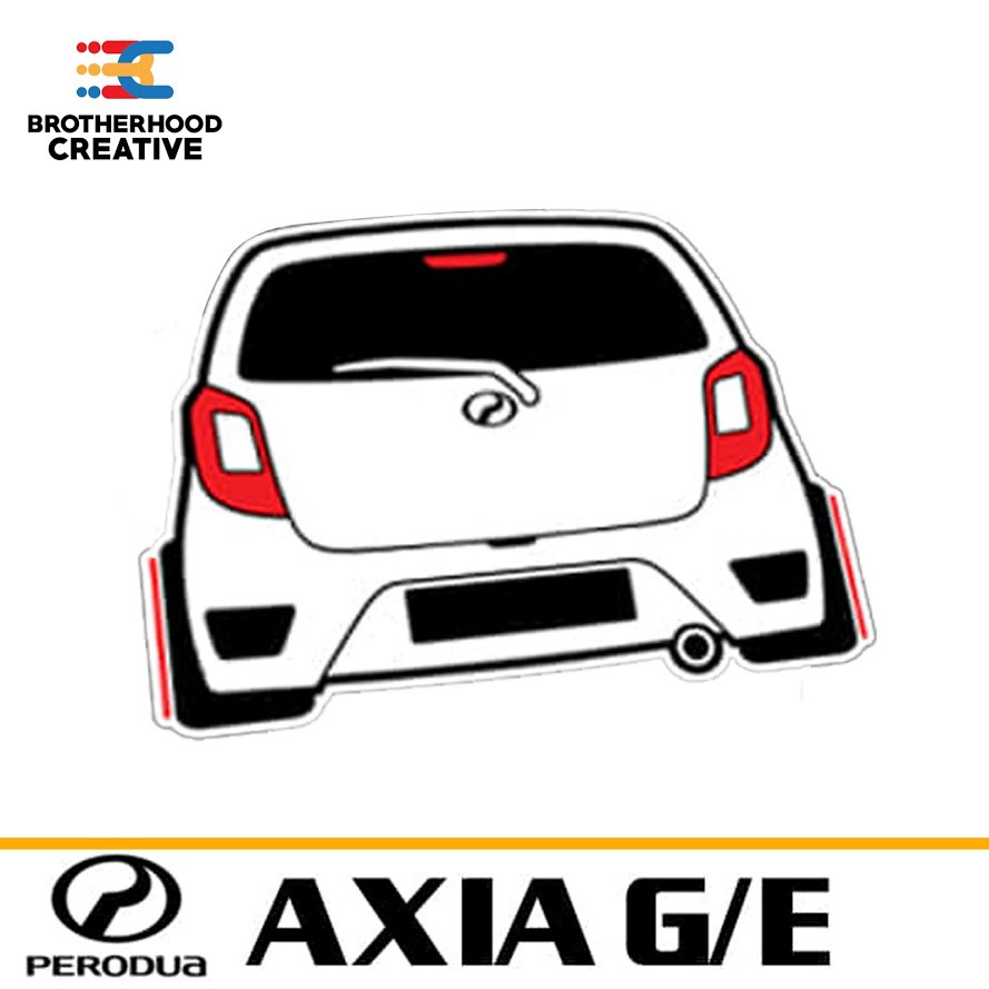 Customade Car sticker termasuk nombor plate - KOD Perodua Axia G/E ...