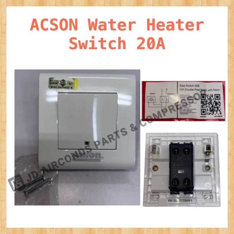 ACSON Water Heater Switch/Aircond Switch 20A | Shopee Malaysia