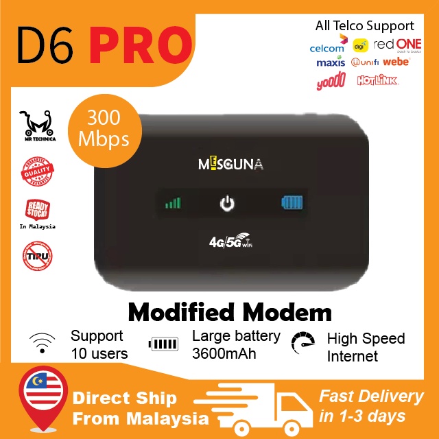 MODIFIED POCKET D6 PRO 4G Pocket Portable Modem Wifi Mifi Router ...