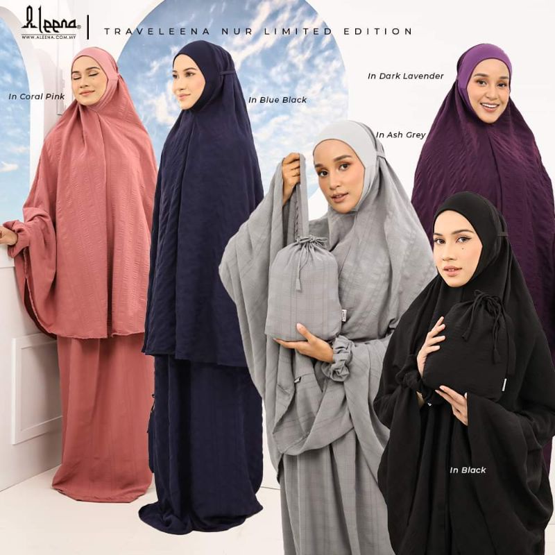 Telekung Aleena 100% ORIGINAL by HQ - Traveleena Nur LE (FREE Box ...