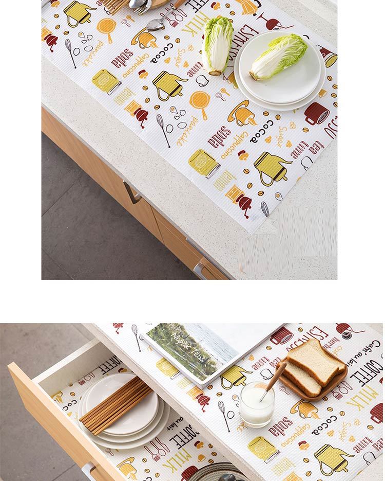 Kitchen Waterproof Non Slip Cupboard Contact Paper Drawer Mat Drawer ...