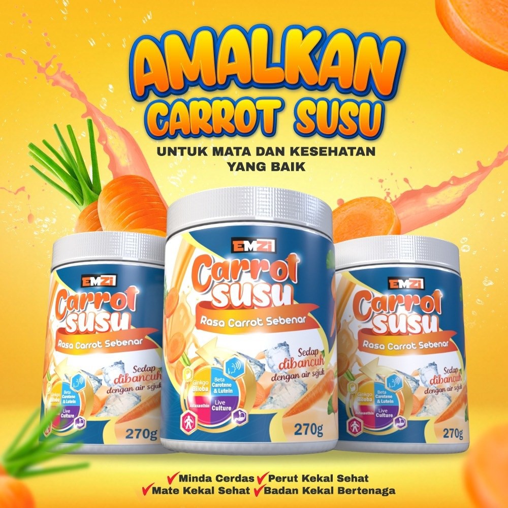 [💯ORIGINAL HQ] Carrot SUSU Minuman untuk kesihatan MATA,MINDA ...