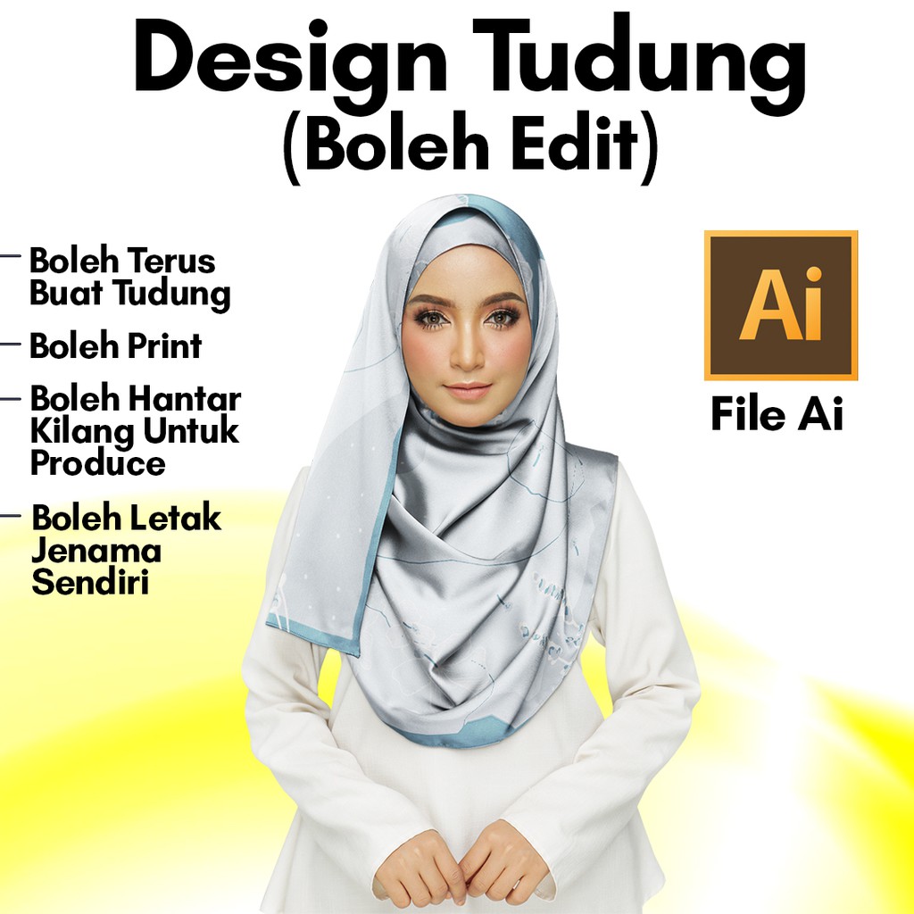 Design Tudung 11 I File AI I Photoshop I Template Illustrator - Sesuai ...