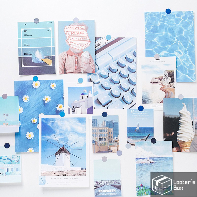 17 Sheets Colorful Aesthetic Paper Room Wall Decoration Set Large Size ...