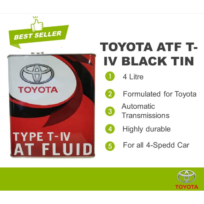 Toyota ATF T-IV Auto Gear Oil (4L) Vios/Altis/Myvi/Camry/Hilex/Innova ...