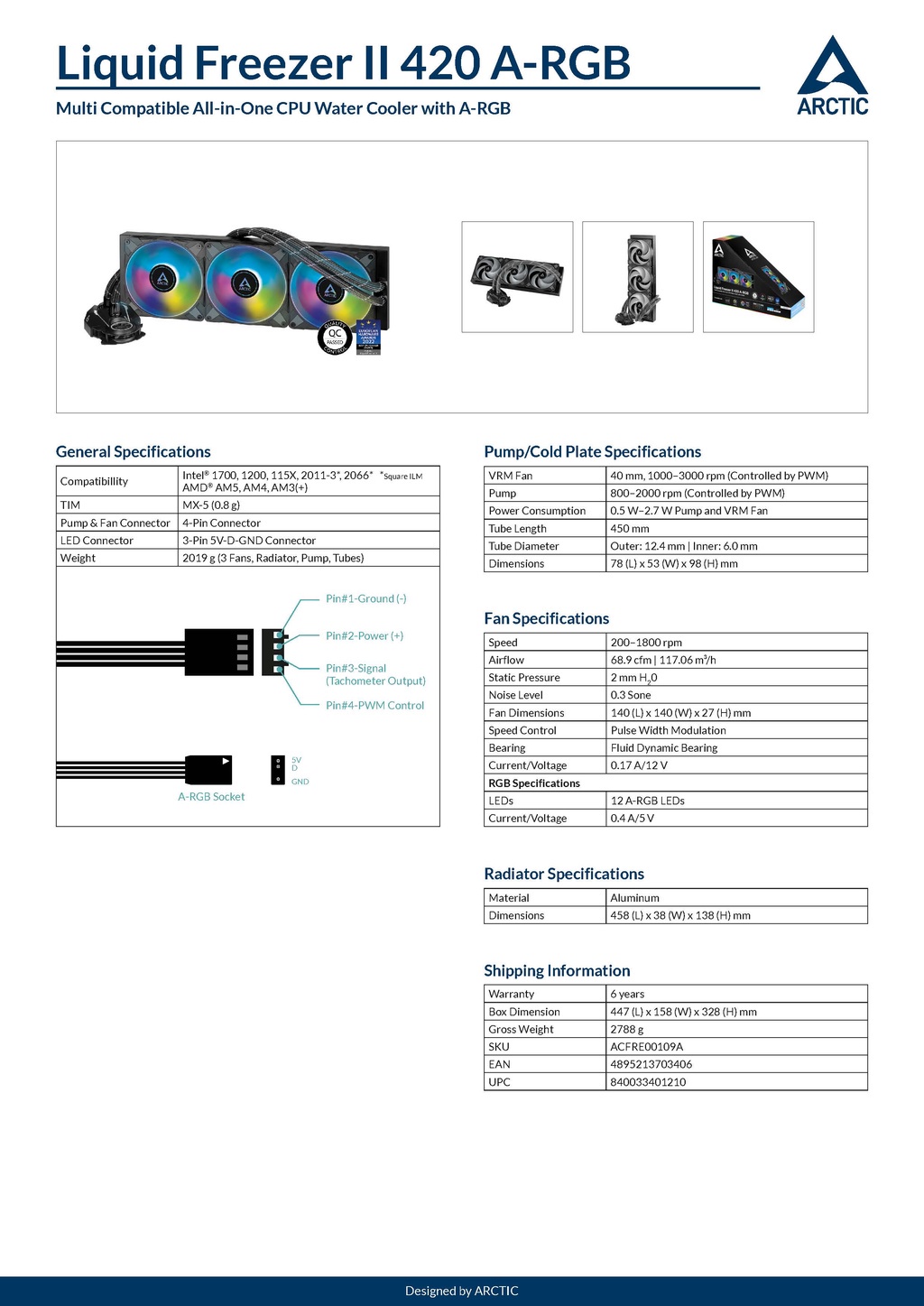 Arctic Liquid Freezer II & III 240 / 280 / 360 / 420 Without ARGB&ARGB ...
