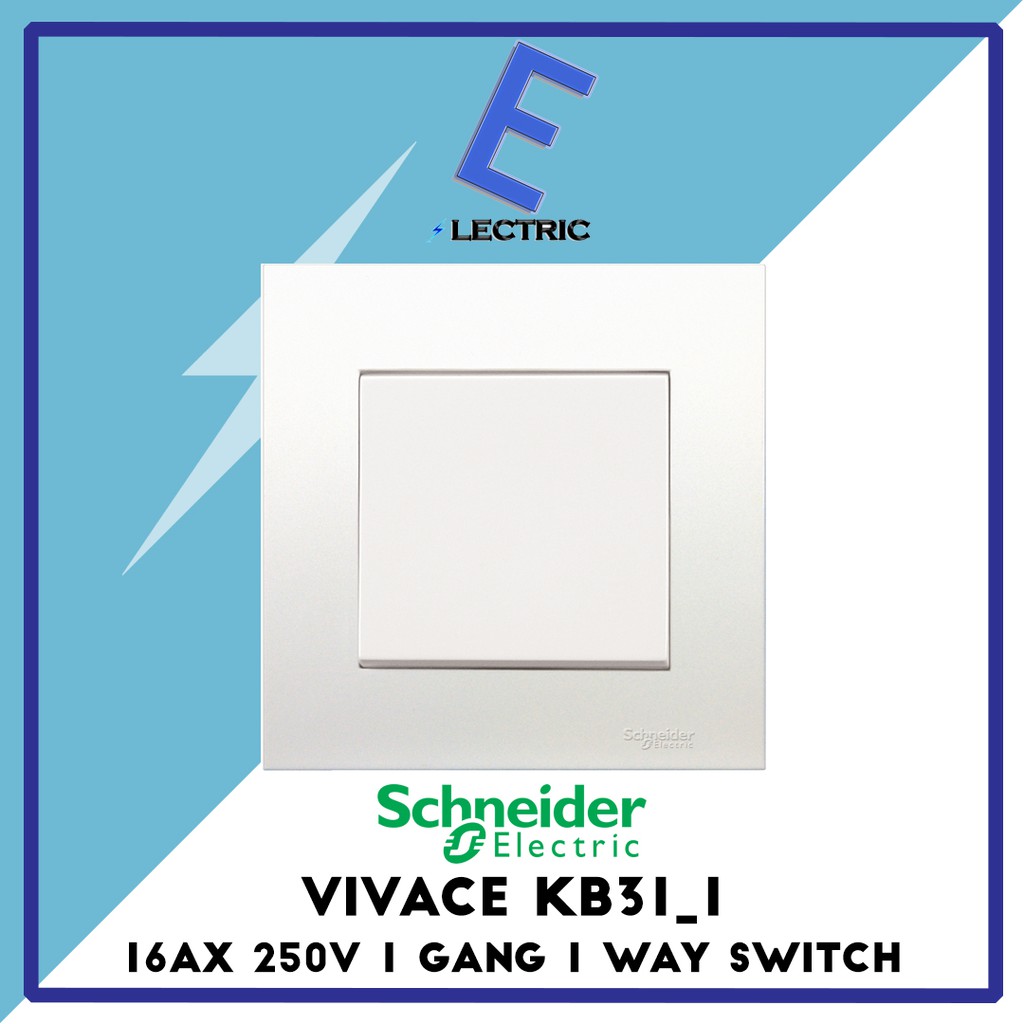 Schneider Vivace KB31_1 1 Gang 1 Way Switch 16AX 250V | Shopee Malaysia