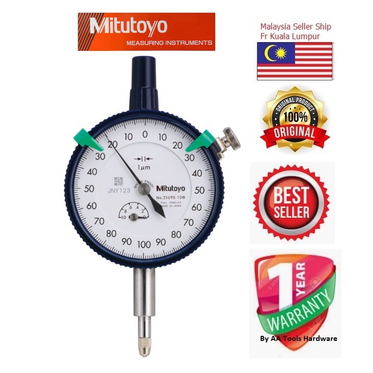 Mitutoyo 2109s-10 Dial Indicator, Lug Back Plate 1mm, 0,001mm ...
