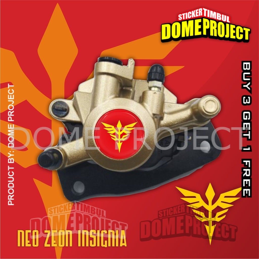 3d EMBLEM MOTORCYCLE STICKER ANIME GUNDAM ZEON BRAKE CALIPER ...