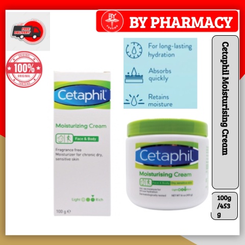 CETAPHIL MOISTURIZING CREAM 100G/453G FACE & BODY DRY SENSITIVE SKIN ...