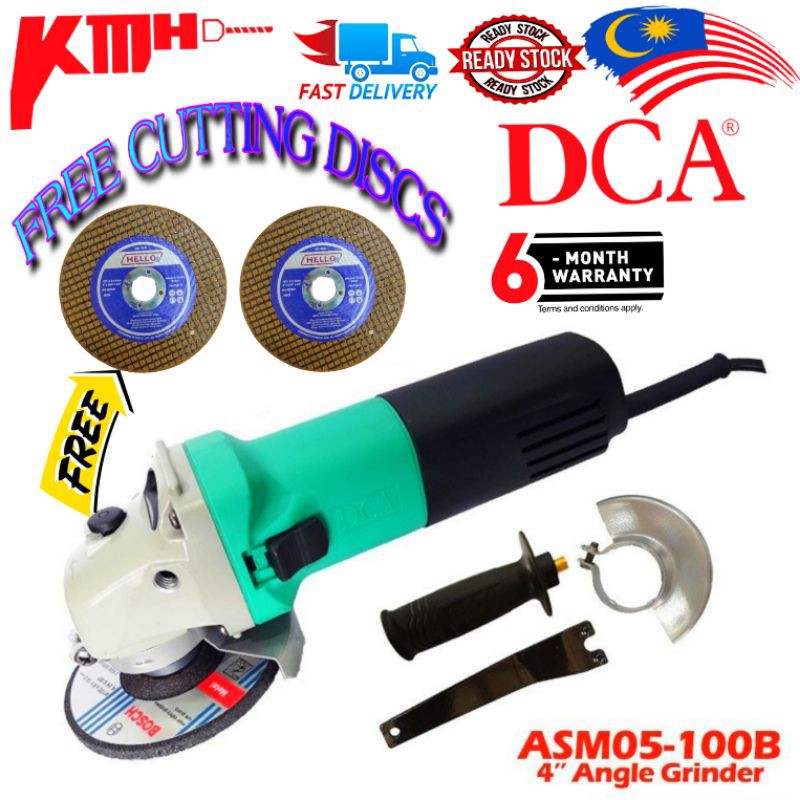 DCA 850W (4") 100mm Heavy Duty Angle Grinder ASM05-100B Cutting Discs.. | Shopee Malaysia