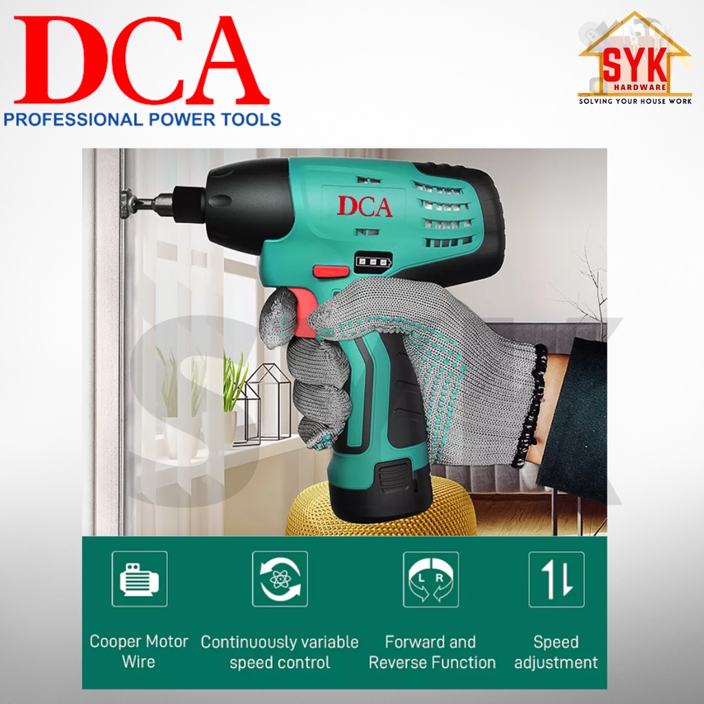 DCA ADPL02-8 12V Cordless Impact Driver Impact Wrench Wood Drilling ...