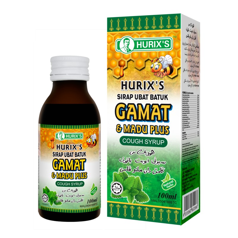 Hurix Sirap Ubat Batuk Gamat & Madu Plus Cough Syrup 60ml 100ml ...