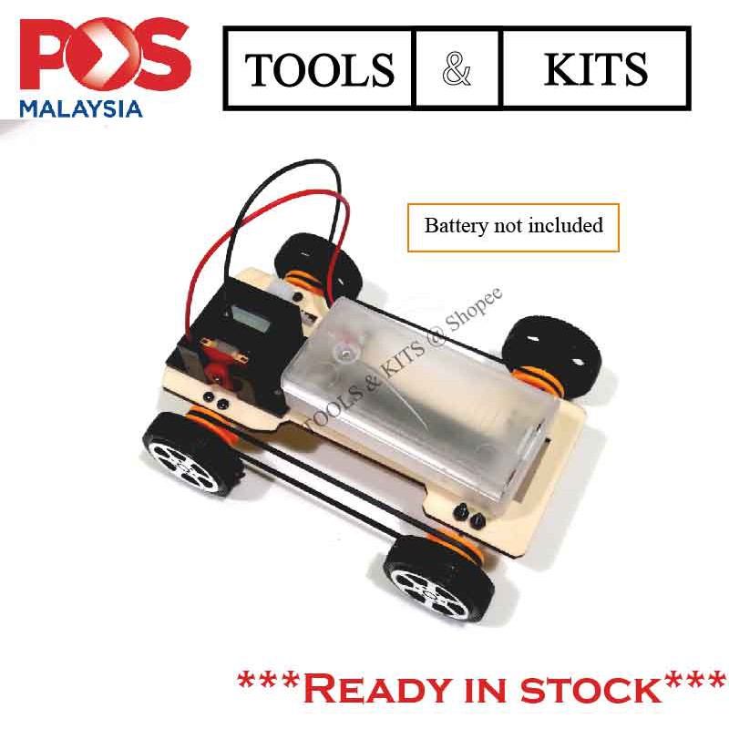 Wooden DIY Battery Toy Model Assemble Car Kit for School Project Projek ...