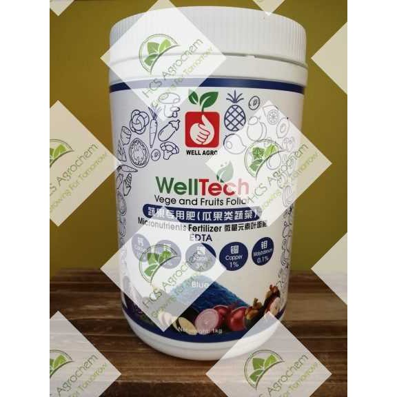 Well Tech Vega and Fruits Foliar Well Tech (BLUE) 蔬果专用肥（瓜果类蔬菜）微量元素叶面肥 ...