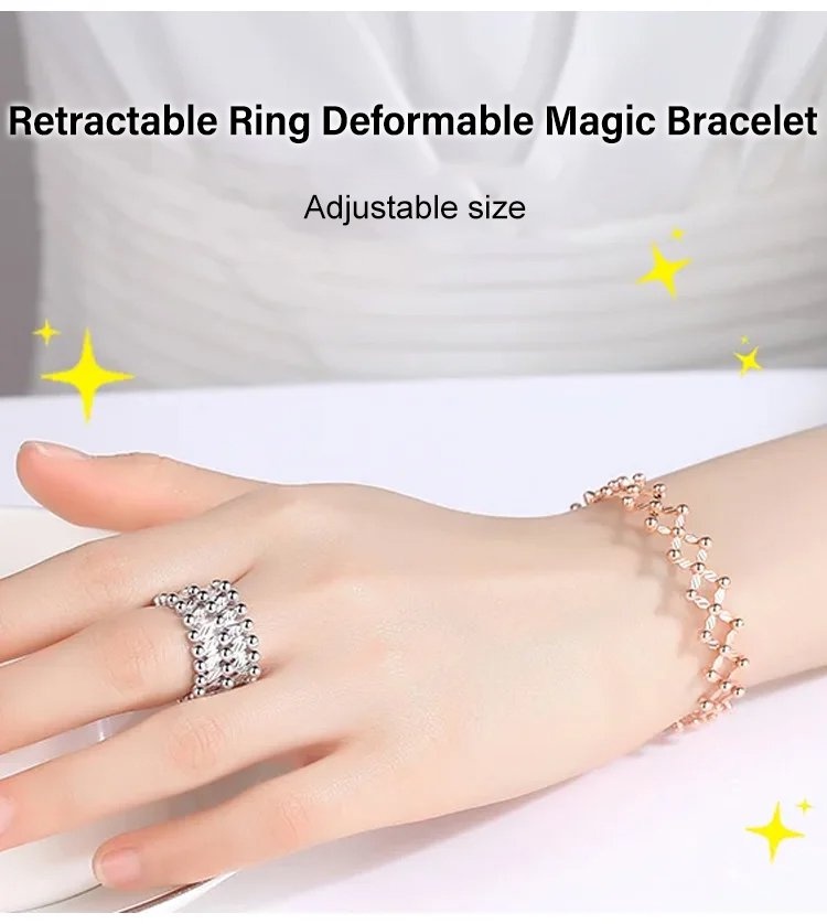 2 In 1 Magic Retractable Ring Bracelet Stretchable Twist Folding Ring ...
