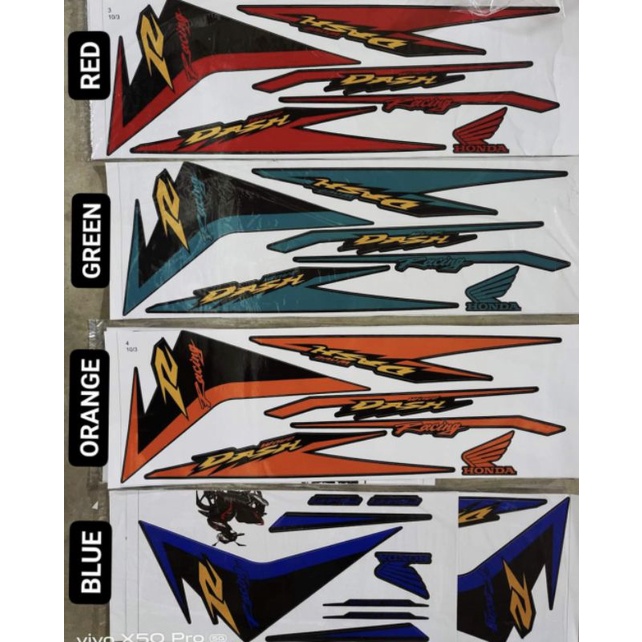 sticker motor honda Dash V2 V3 V4 ( dash 110 & 125 ) STRIPE | Shopee ...