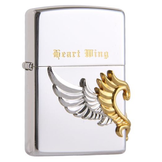 Zippo Lighter Heart Shape Wing White Gold (ZBT-2-17A) | Shopee Malaysia