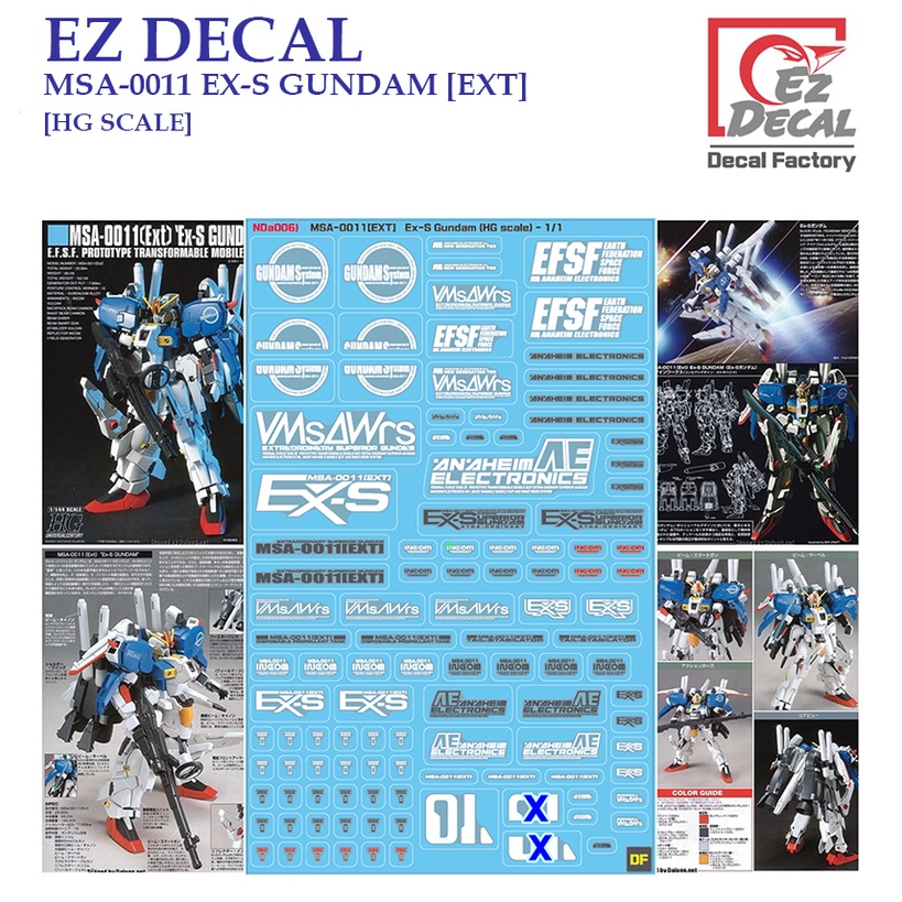 [EZ DECAL] A08 HG 1/144 MSA-0011 EX-S GUNDAM [EXT] [HG SCALE] PRE-CUT ...