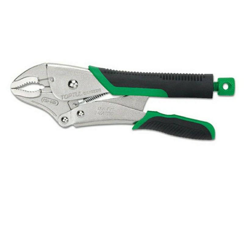 TOPTUL Curved Jaw Locking Pliers with Wire Cutters - Easy Release Type ...