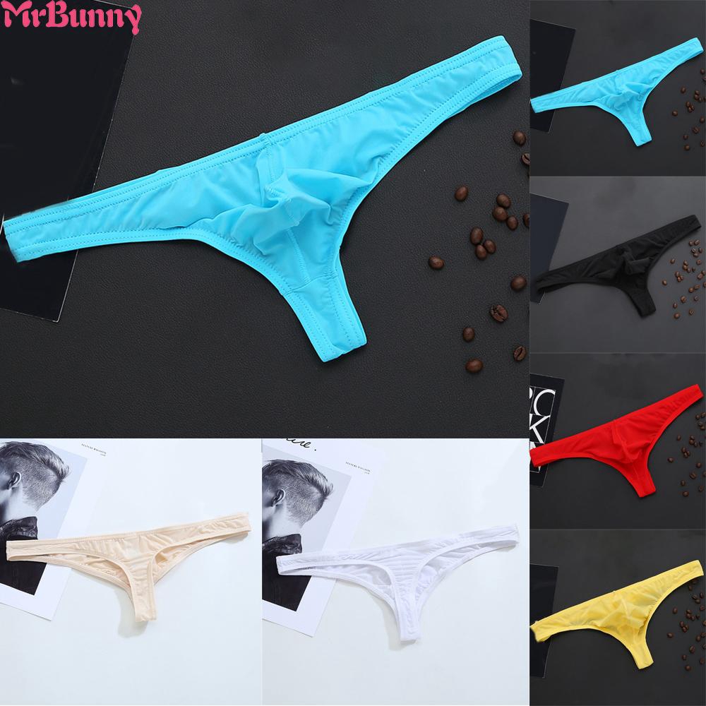 Fashion Men's Sheer Thong Low Rise Stretch G-String T-Back Briefs ...