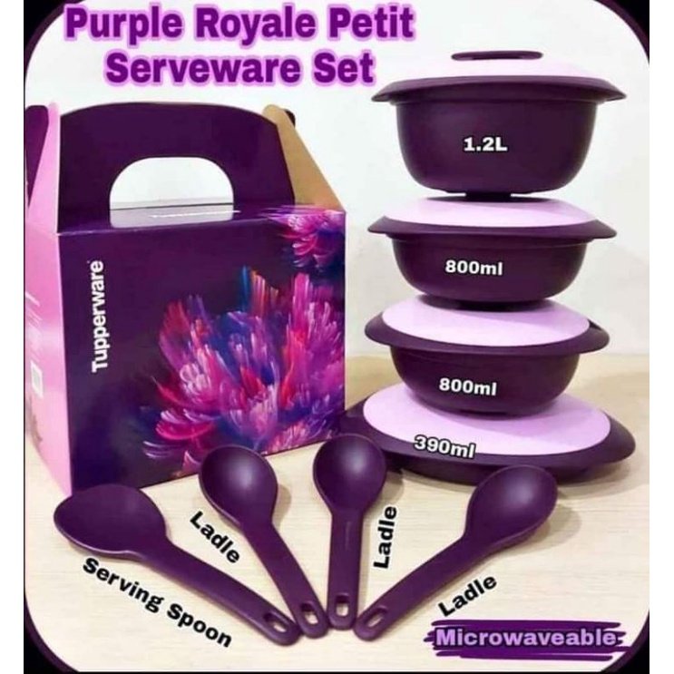 Purple Royale Petit Serveware Set Tupperware | Shopee Malaysia
